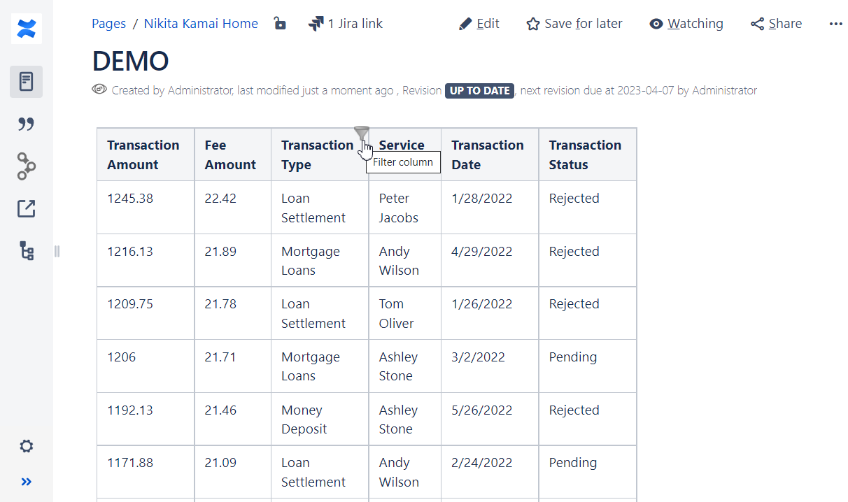 Table filtration - Table Filter, Charts & Spreadsheets for Confluence - Knowledge base ...