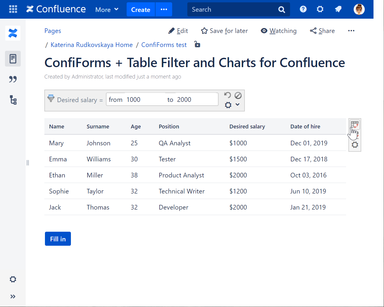 ConfiForms - Table Filter, Charts & Spreadsheets for Confluence ...