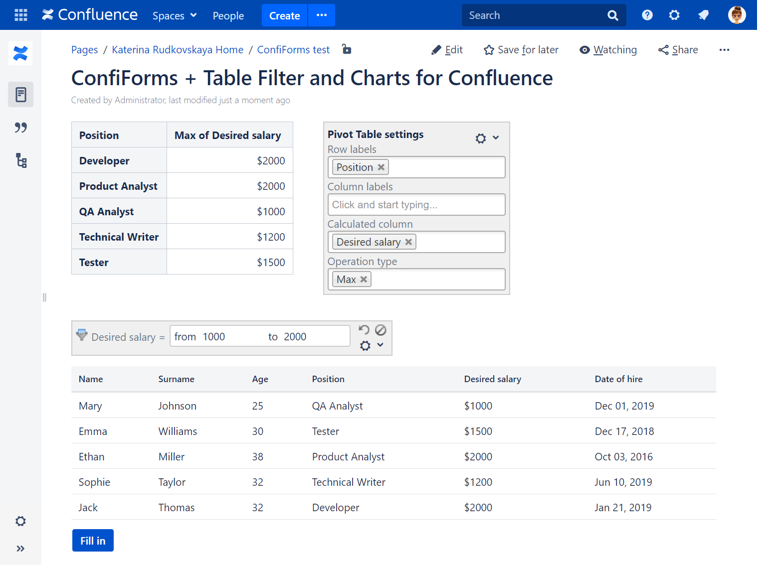 ConfiForms - Table Filter, Charts & Spreadsheets for Confluence ...