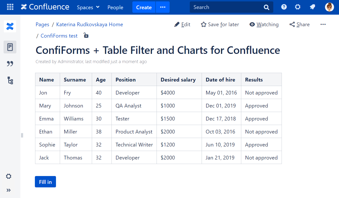 ConfiForms - Table Filter, Charts & Spreadsheets for Confluence ...