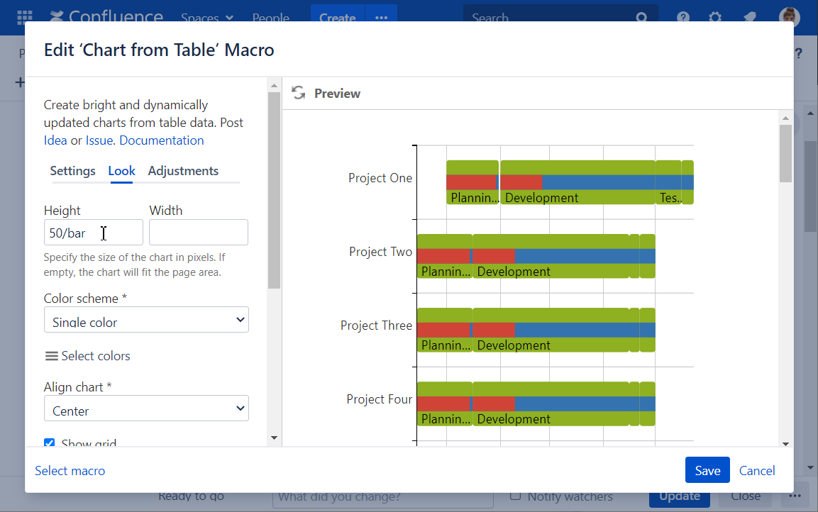 Gantt chart type - Table Filter and Charts for Confluence - StiltSoft Docs