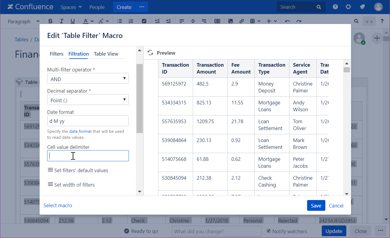 Table filtration - StiltSoft Docs - Table Filter and Charts for Confluence