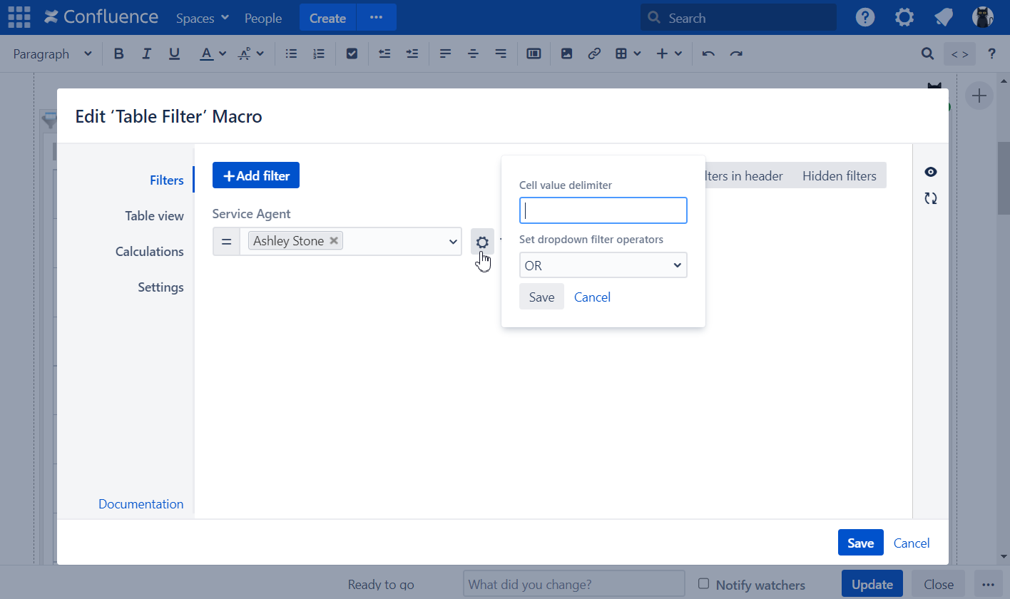 Table filtration - Table Filter and Charts for Confluence - StiltSoft Docs