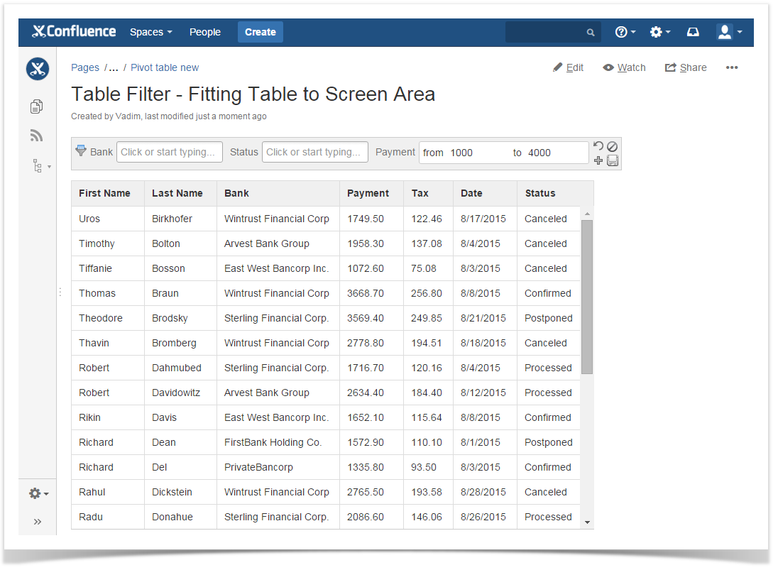 Managing Look Of The Table And Filtration Pane Table Filter And