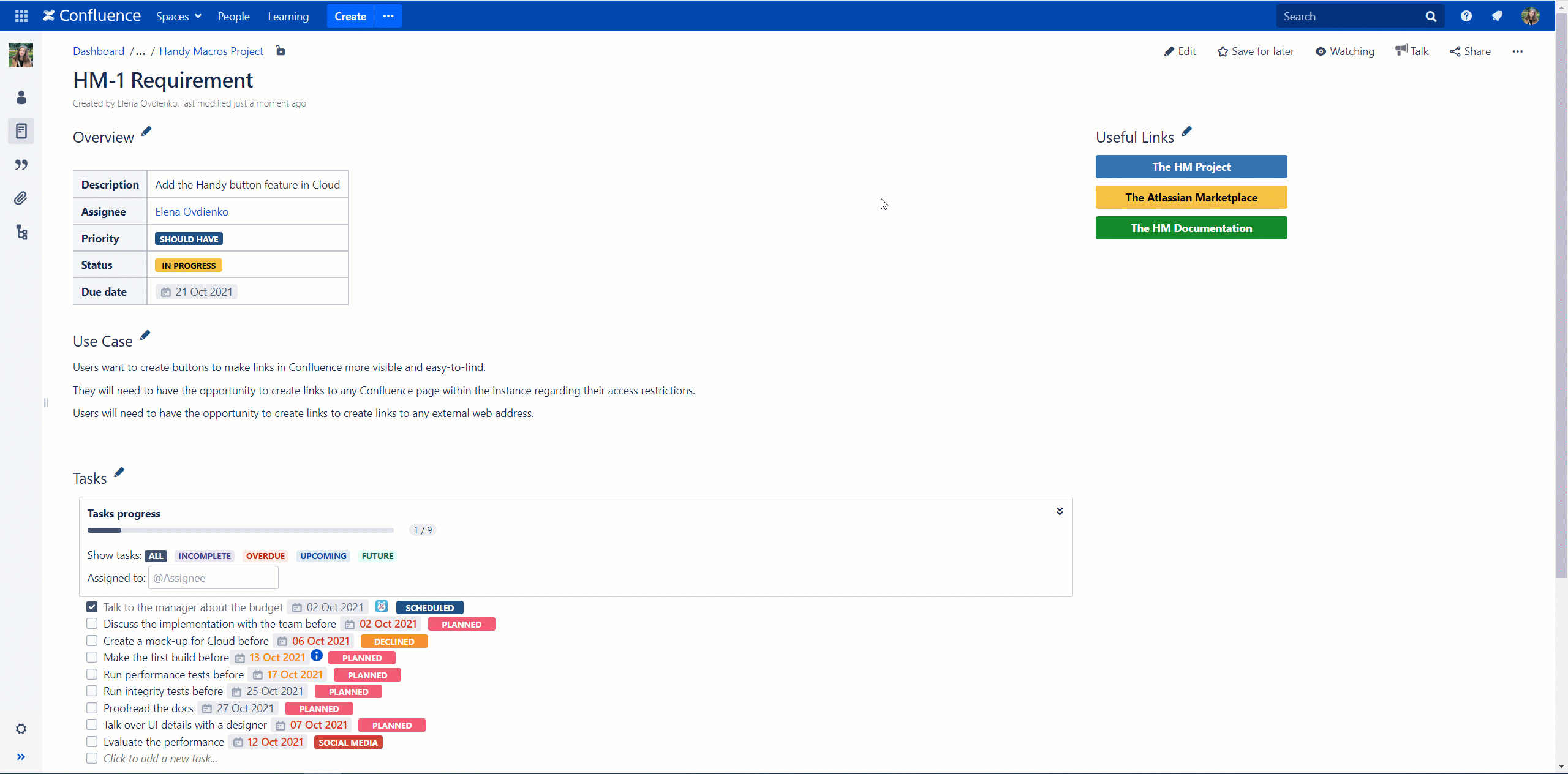 How to use Handy Status