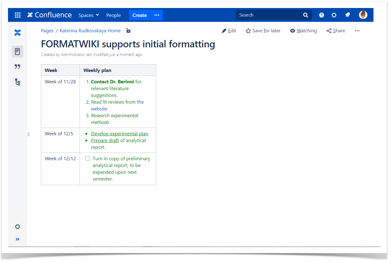 Advanced table cells formatting