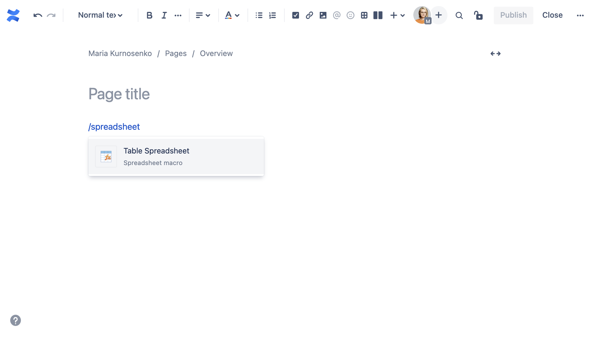 How to use Table Spreadsheet macro