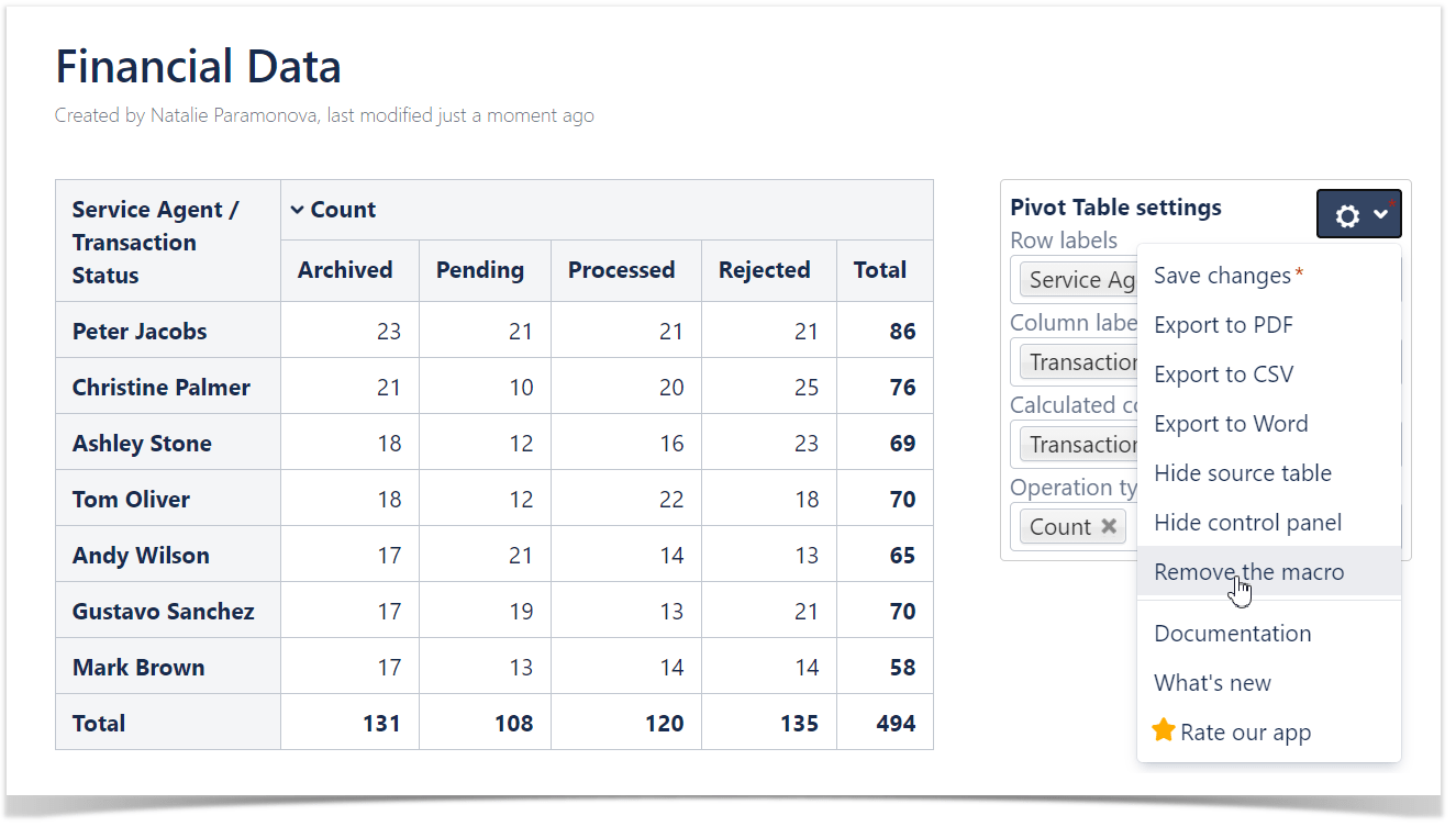 How to insert and remove the macros